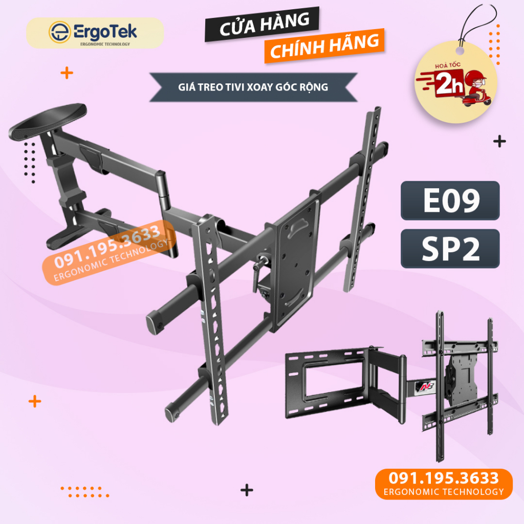 [ Hỏa Tốc ] Giá Treo Tivi Xoay Góc Siêu Rộng ErgoTek E89 / NB SP2 - Khung Treo Tivi Xoay 90 Độ ...
