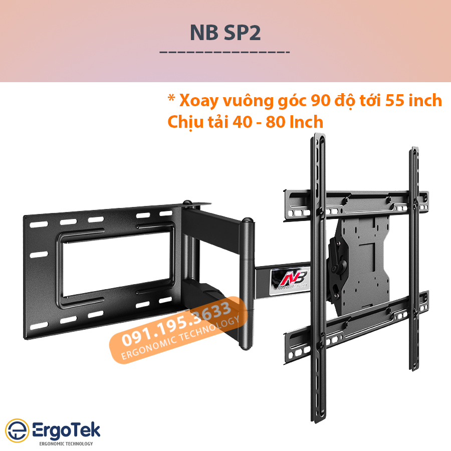 [ Hỏa Tốc ] Giá Treo Tivi Xoay Góc Siêu Rộng ErgoTek E89 / NB SP2 - Khung Treo Tivi Xoay 90 Độ ...