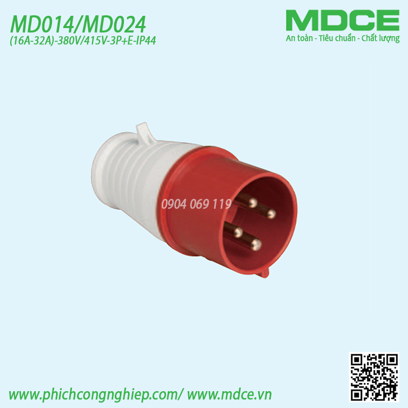 Phích ổ cắm công nghiệp 4 chấu chính hãng MDCE (MD014/MD024) | Shopee ...