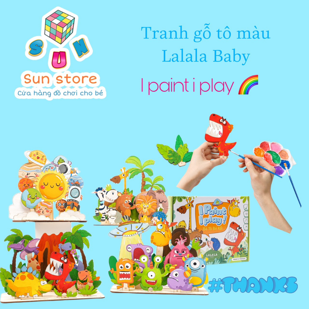 Tô màu cho bé Tranh tô màu gỗ kèm bút màu và truyện kể Lalala baby i ...