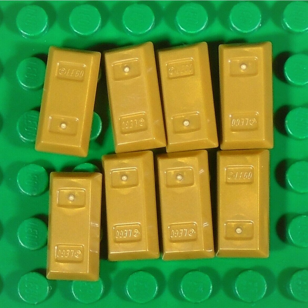 8x New Genuine LEGO Pearl Gold Minifigure, Utensil Ingot / Bar ID ...