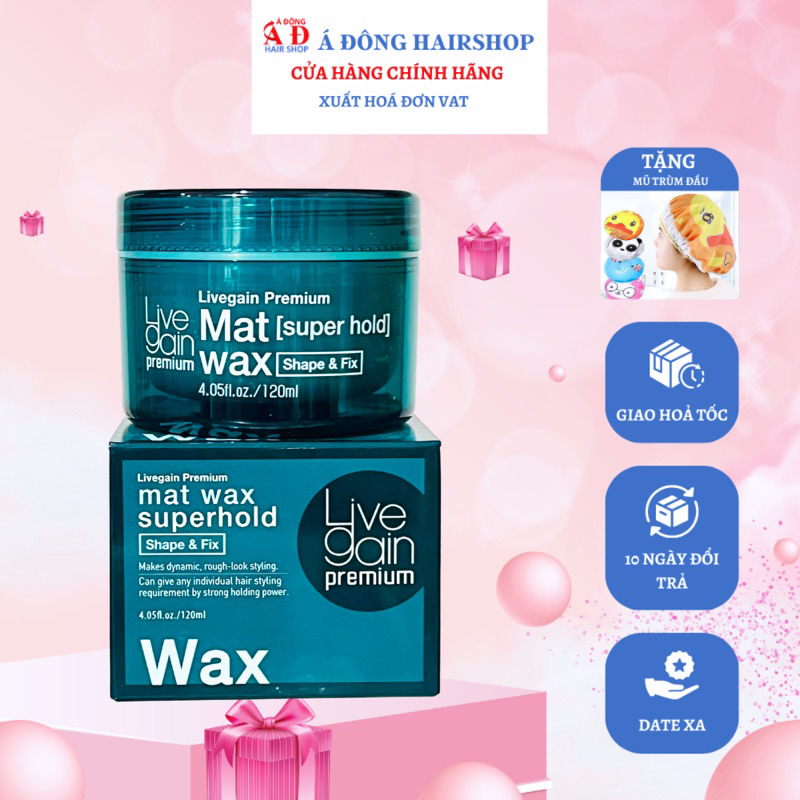 [+Tặng mũ trùm] Sáp vuốt tóc cứng mờ LiveGain Super Hold Wax xanh Hàn Quốc 120g (KOREA) | Shopee ...