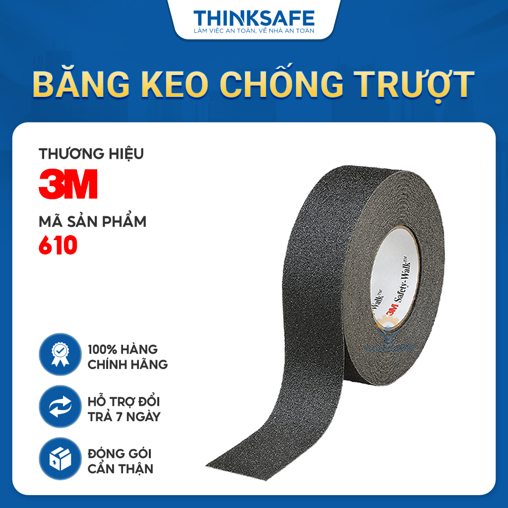 Băng keo chống trượt thương hiệu 3M 610 chống trơn cầu thang, nền sàn, tăng độ nhám, chống té ...