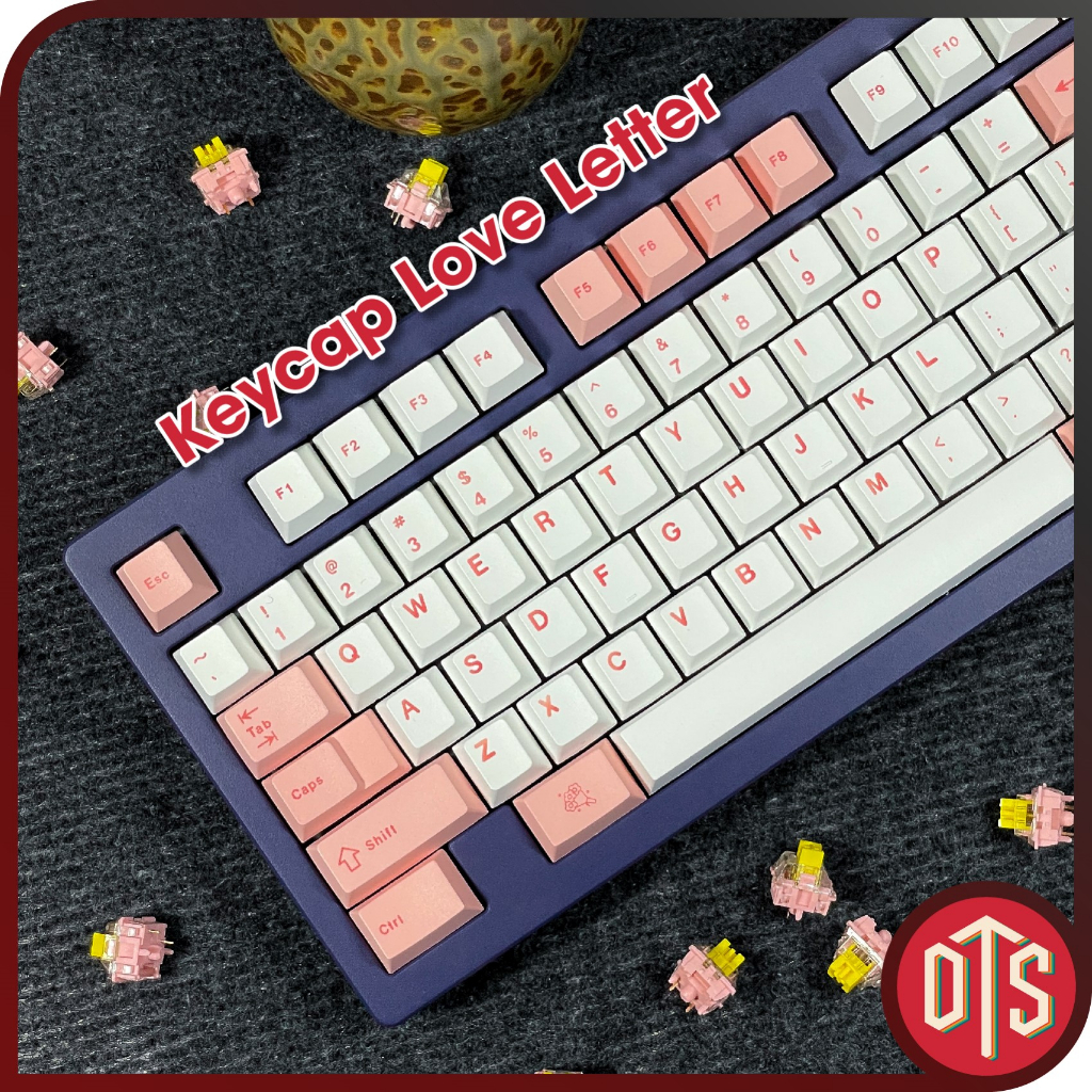 Keycap Love Letter màu hồng PBT dyesub | Dày 1.4mm nút bàn phím cơ ...