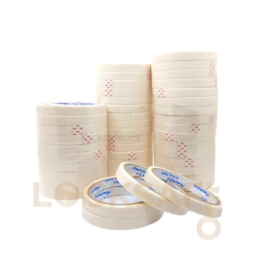 [HCM] Băng Keo Giấy USA TAPE Khổ 1,2cm - 2,4cm - 4,8cm Dài 10,5 mét ...