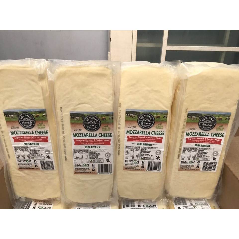 Phomai mozzarella Beston nhập khẩu Úc kéo sợi chảy mềm làm bánh đồng xu ...