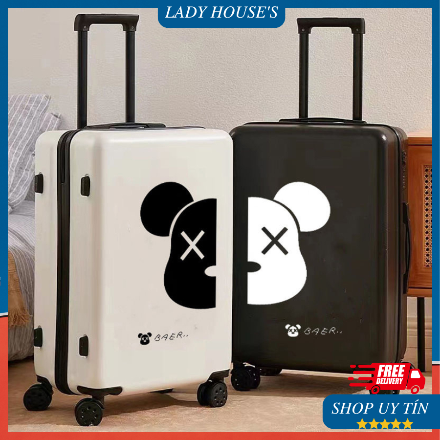 Vali Cute Vali Du Lịch In Hình Gấu Đôi Chất Liệu Nhựa PC+ABS Dày Dặn 4 ...