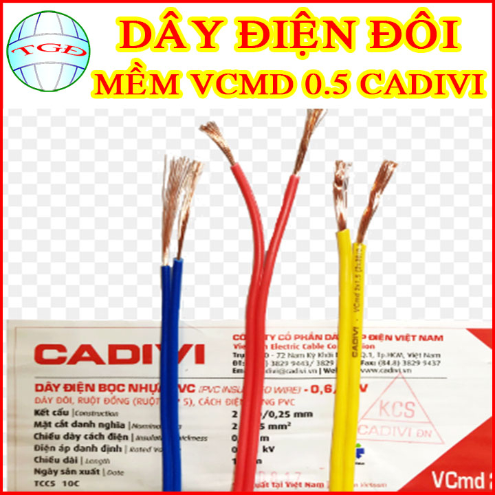 Dây điện đôi mềm VCMD 0.5 Cadivi | Shopee Việt Nam