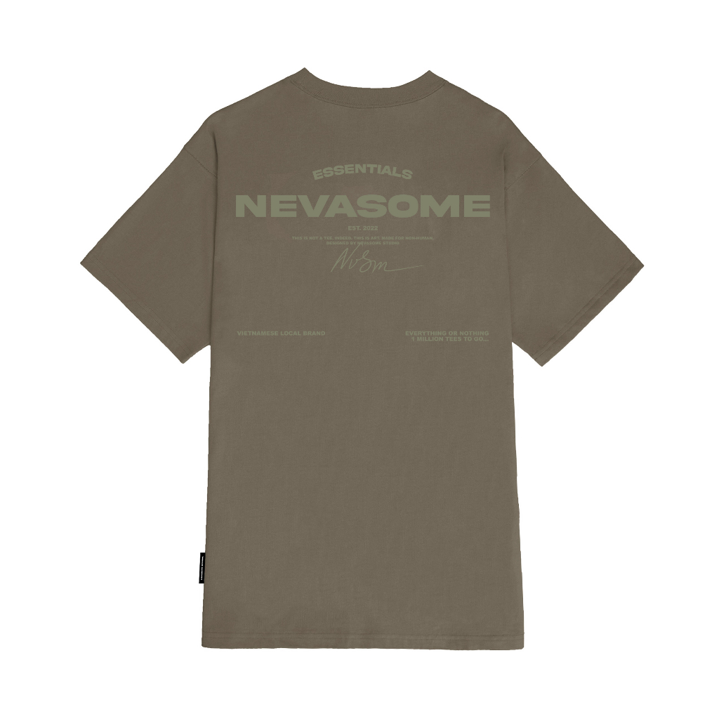Áo Thun Oversize Local Brand NEVASOME Signature v2 Nâu Lợt - Chữ Rêu ...