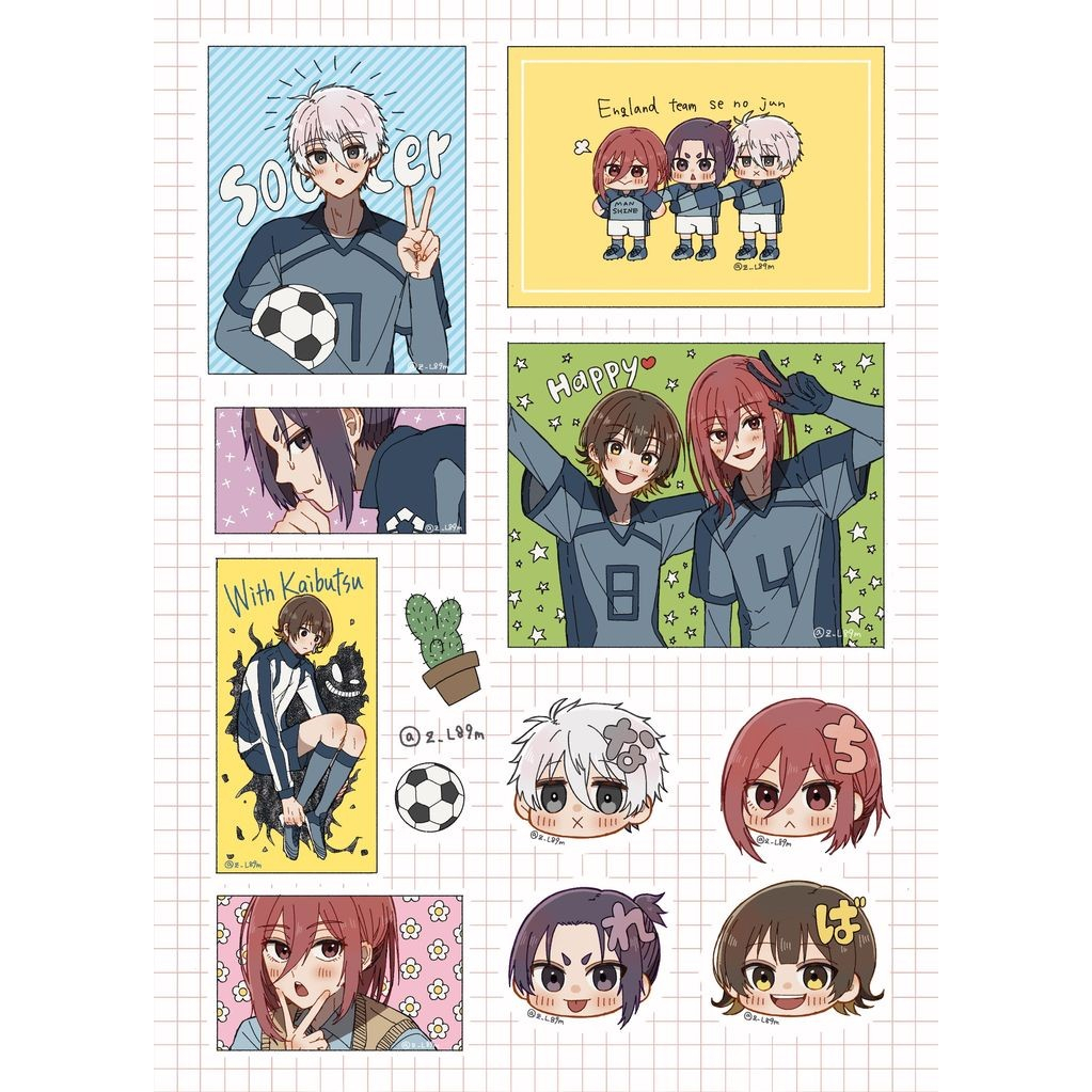 (Sẵn) Sticker, hình dán artist Anime Blue Lock nhân vật isagi, reo ...