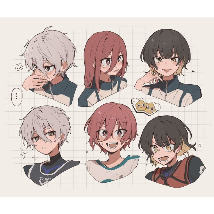 Sẵn Sticker Hình Dán Artist Anime Blue Lock Nhân Vật Chigiri Bachira Nagi Isagi Kaiser