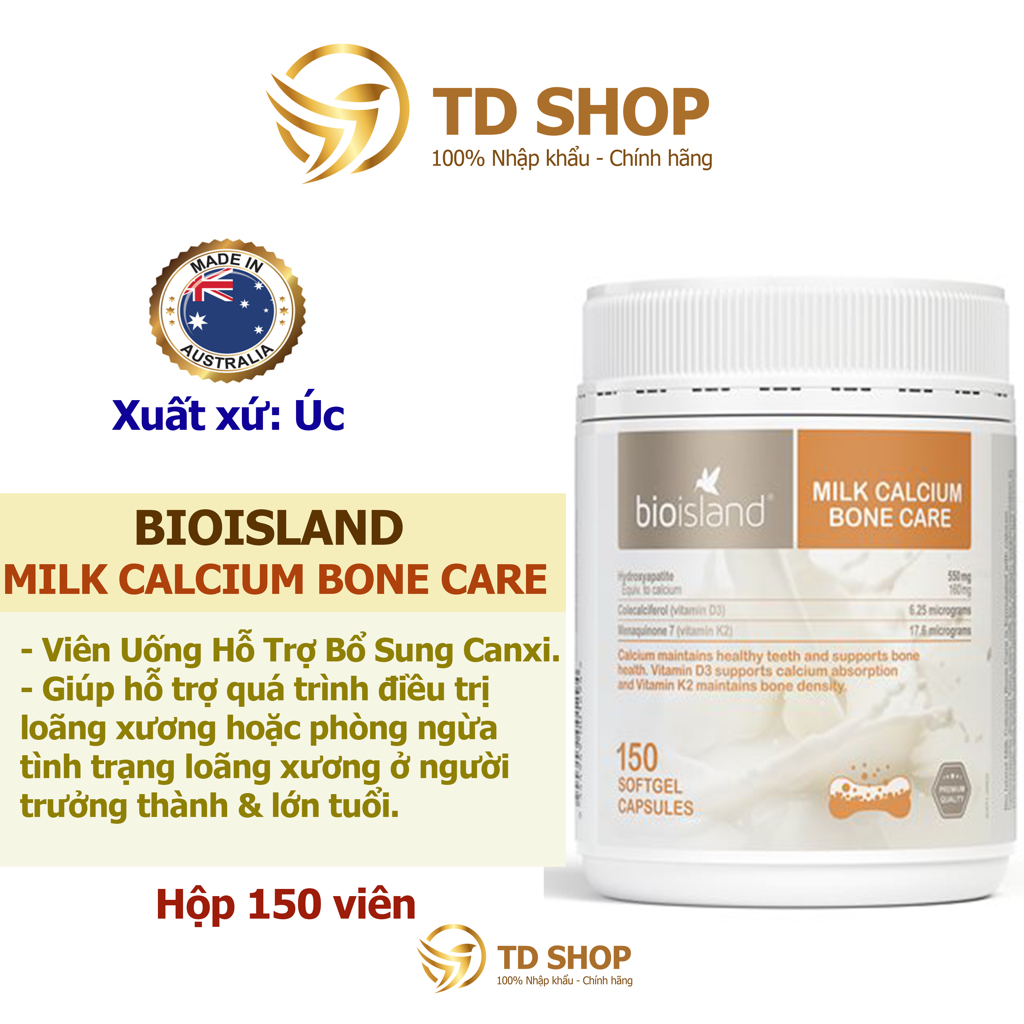 [NK Úc] Canxi sữa hữu cơ (150v) Bioisland Milk Calcium Bone Care, Úc ...