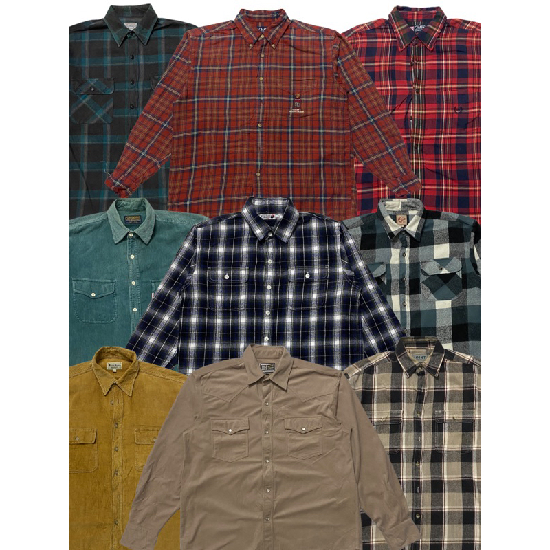 Áo flannel 2hand, áo sơ mi tay dài second hand hàng Nhật | Shopee Việt Nam