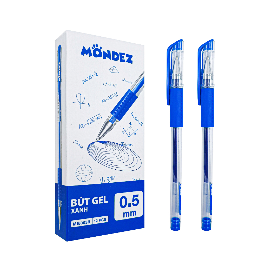 Hộp 12 Bút Gel Nước Học Sinh Văn Phòng MONDEZ, Bút Mực Nước Ngòi 0.5mm ...