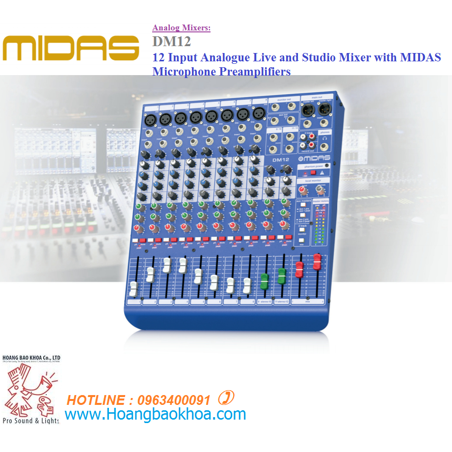 Midas DM12 Mixer Annalog 12 Input| Mixer cơ Midas DM12 | Shopee Việt Nam