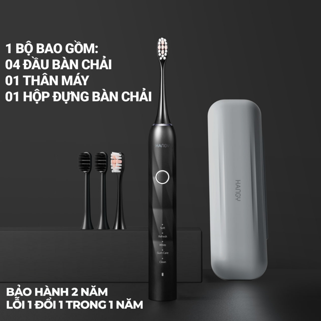 Combo 2 Bàn chải điện HANGY HY23 PRO siêu sóng âm thông minh chải sạch ...
