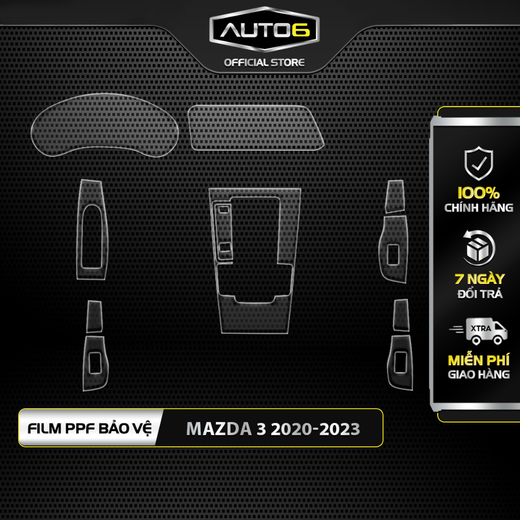 MAZDA 3 2020-2024: Film PPF CAO CẤP dán xe ô tô -AUTO6- Trong suốt ...