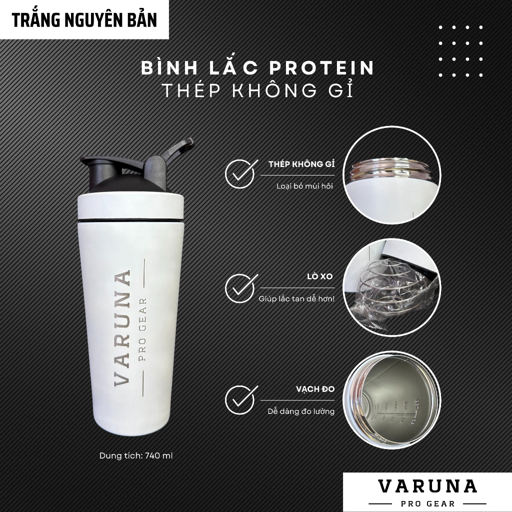 [ATVSTP] BÌNH LẮC SHAKER INOX VPG Bình lắc Whey Protein 740ml - Không ...