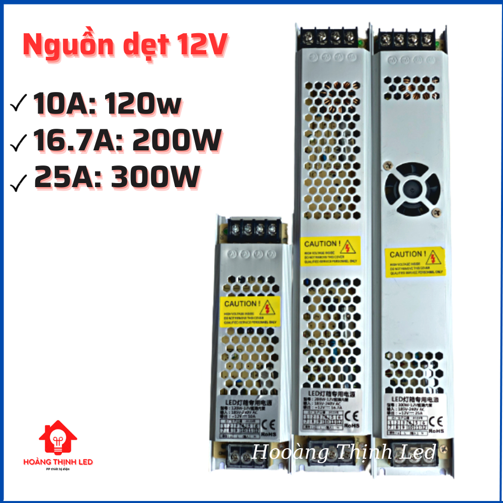 [TẶNG BÚT THỬ ĐIỆN] Nguồn 12V- Nguồn tổ ong 10A, 16.7A, 25A, dùng cho ...
