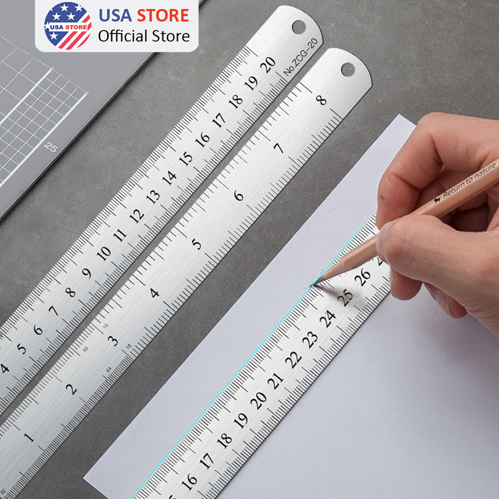 Thước Lá Thép, Thước Kẻ Thép Inox 100% Chính Xác Đủ Các Size 15cm, 20cm, 30cm, 40cm, 50cm, 60cm ...