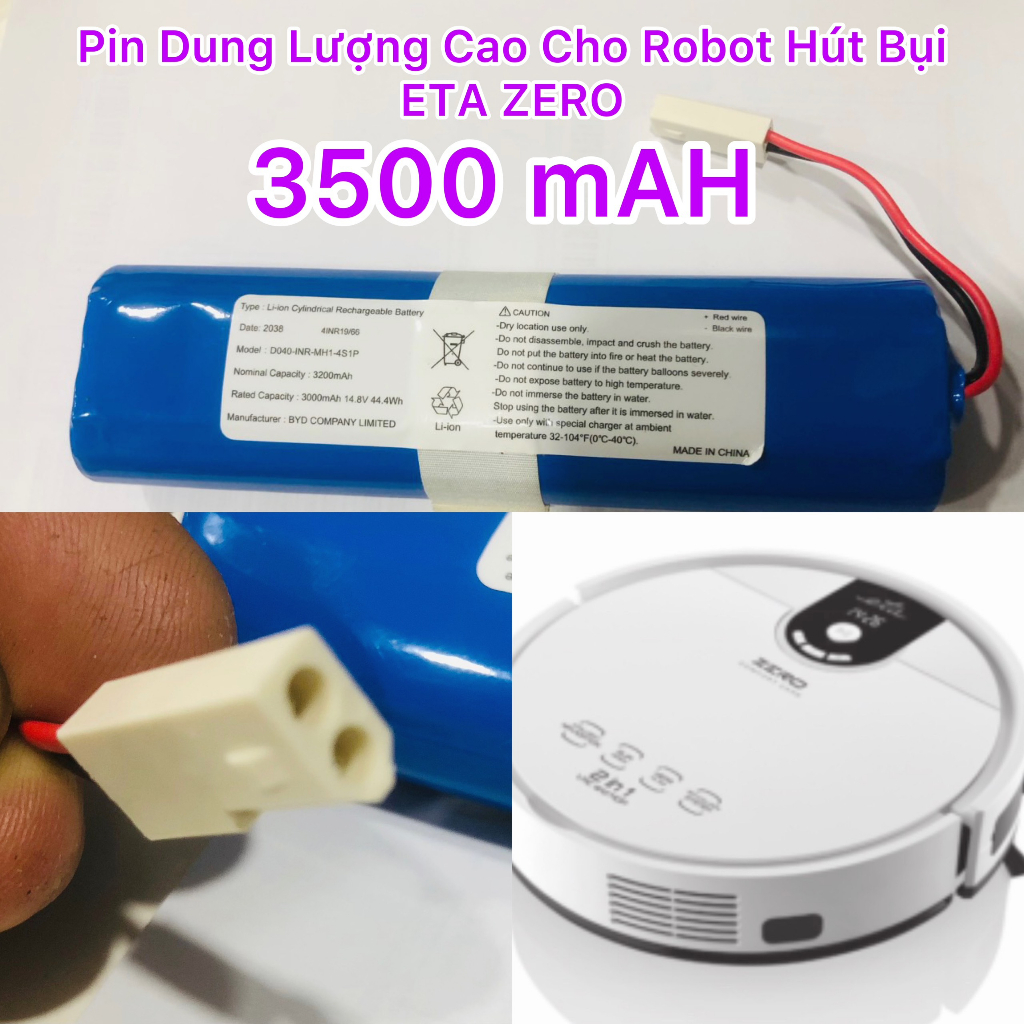 PIN ROBOT HÚT BỤI LAU NHÀ ETA ZERO ( PIN LG 3500MAH BẢO HÀNH 9 THÁNG ...