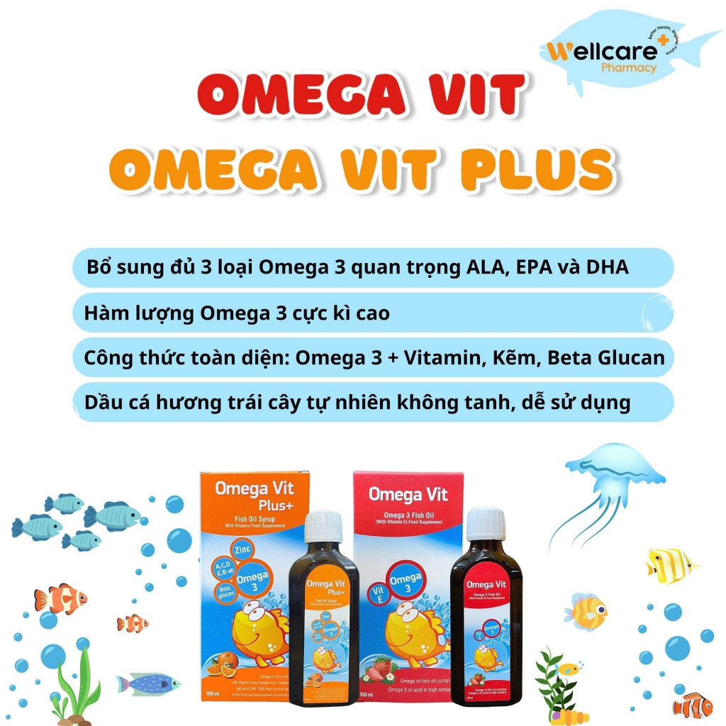Omega Vit, Ơmega Vit Plus Bổ Sung Omega EPA DHA Giúp Phát Triển Trí Não ...