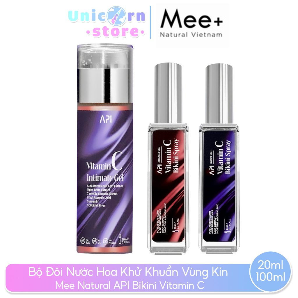 Bộ Đôi Nước Hoa Khử Khuẩn Vùng Kín Mee Natural API Bikini Vitamin C ...