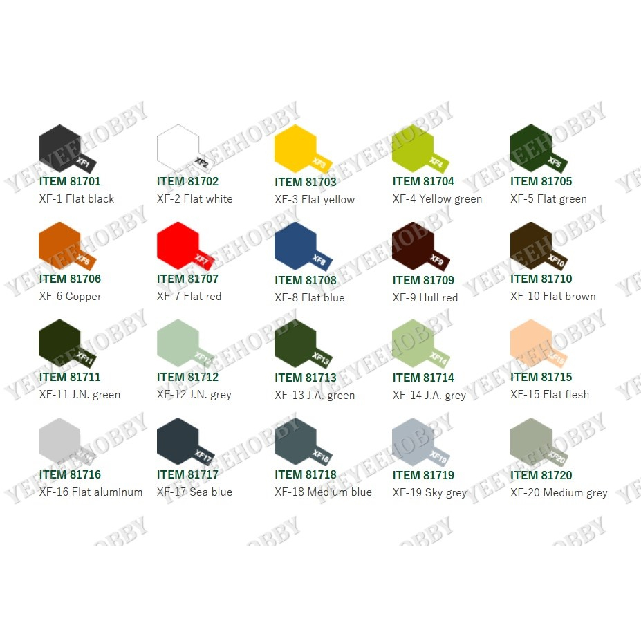 SƠN MÔ HÌNH TAMIYA - ACRYLIC PAINT XF-1 ~ XF-20 (MỜ/FLAT) | Shopee Việt Nam