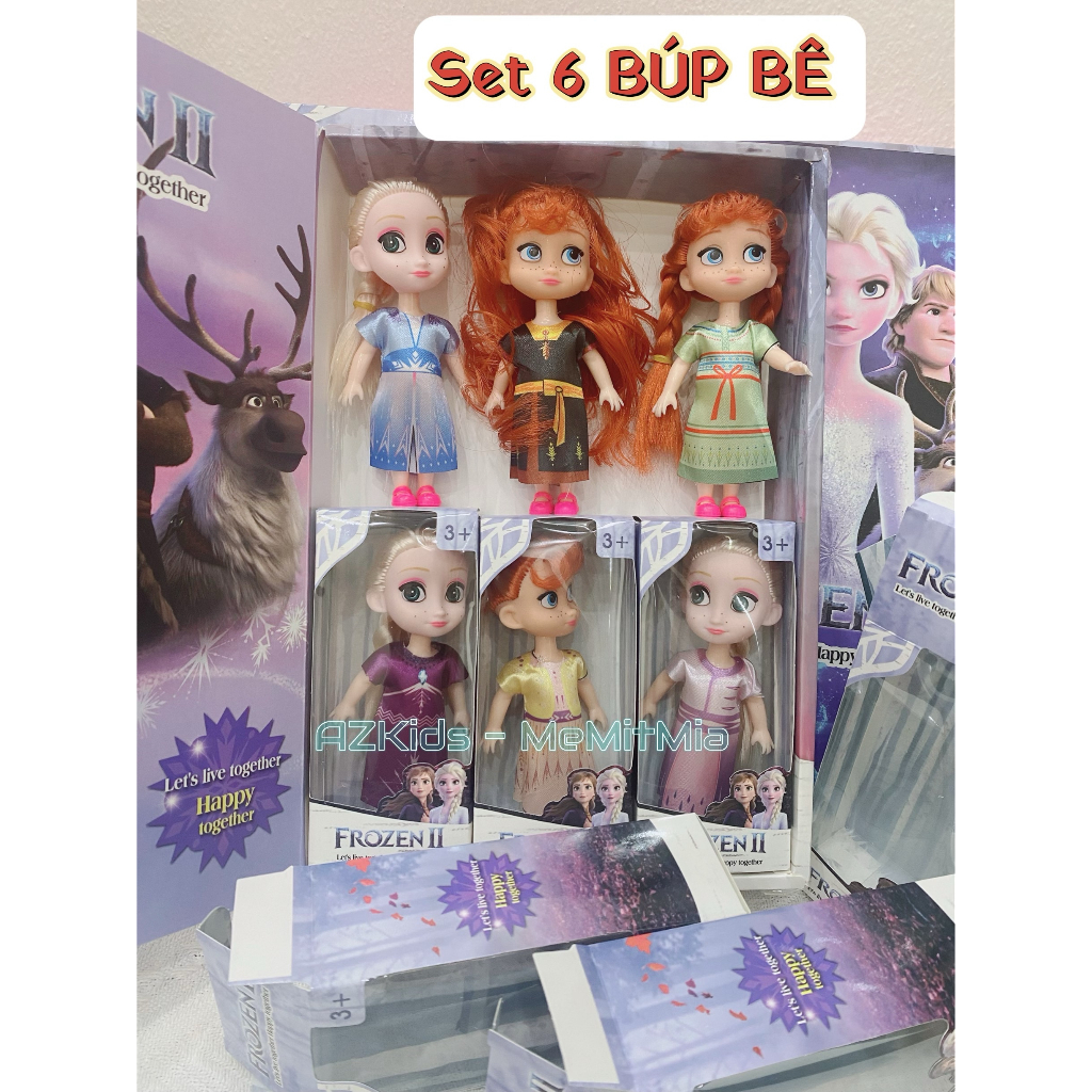 Bộ đồ chơi 6 Búp Bê Elsa và Anna Frozen II cho bé cỡ lớn chính hãng ...