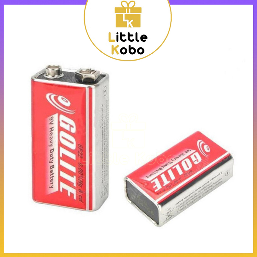 [Hộp 10 Viên] Pin 9V Pin Vuông Đỏ Pin 6F22 Goltoe Thân Thiện Với Môi ...