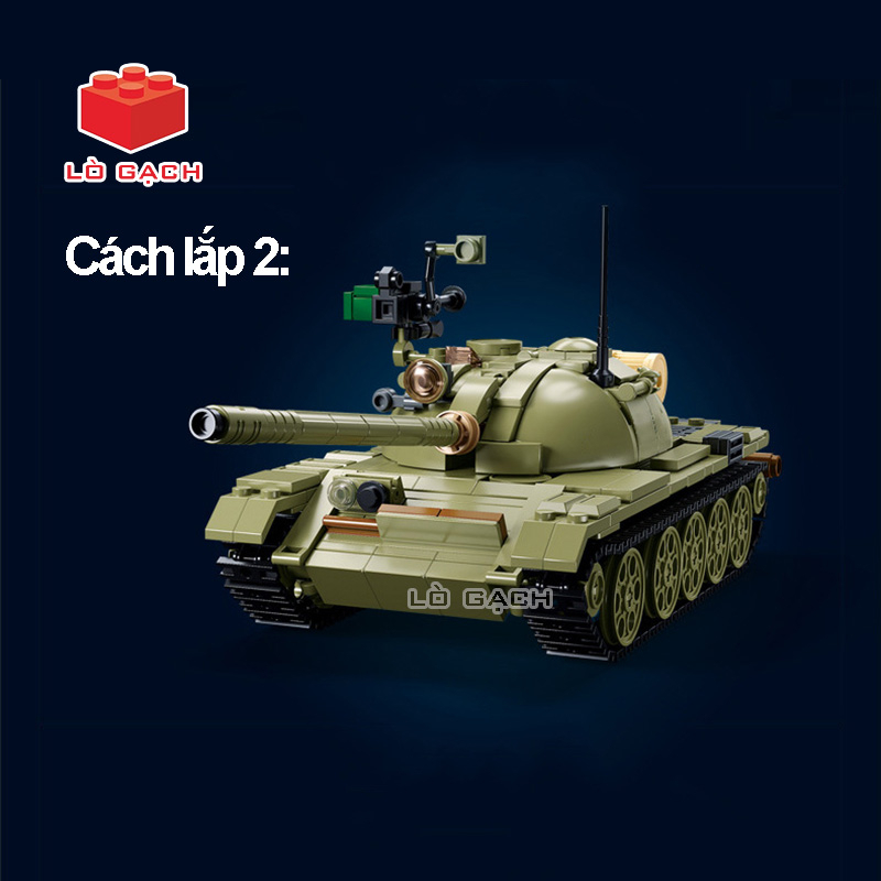 Bộ xếp hình xe tăng T54 T55 Type 59 số hiệu 843, 390, 377 Quân đội Nhân dân Việt Nam 3 trong 1 ...