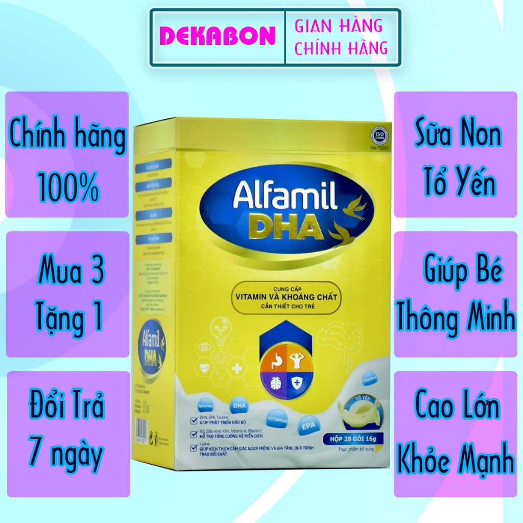 Sữa Non Tổ Yến Alfamil DHA hộp 28 gói/16g - DEKABON Phân phối chính ...
