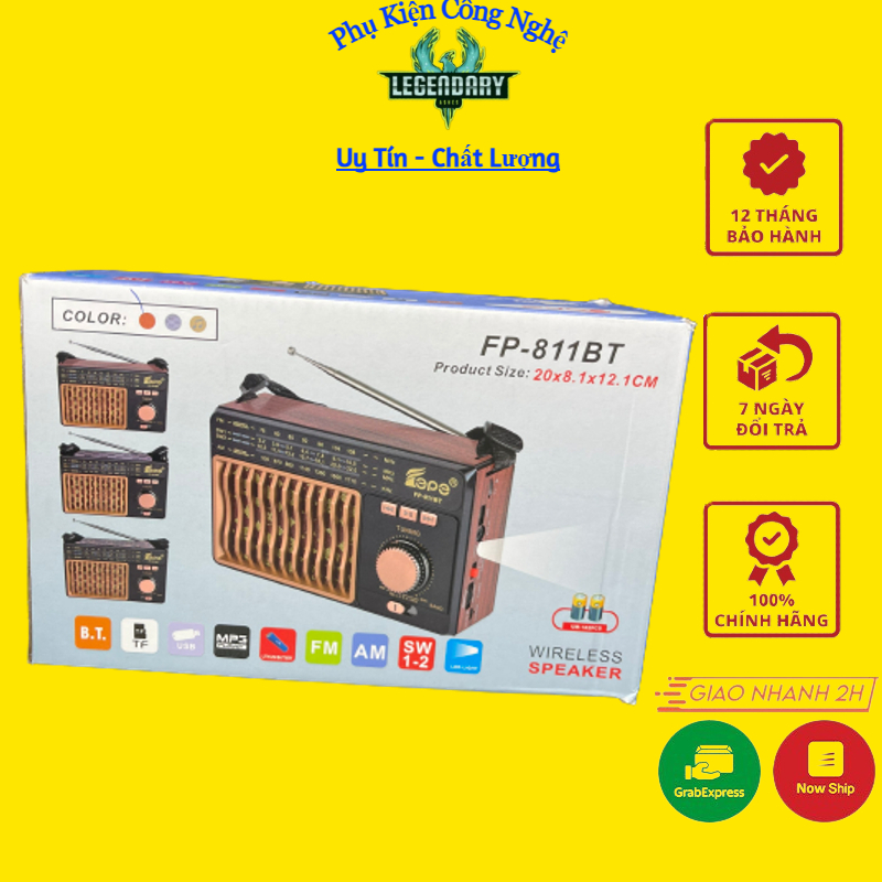 Đài Radio FP-811BT Bluetoot Bắt Sóng FM, AM, /USB/TF, Cổng Thẻ Nhớ ...