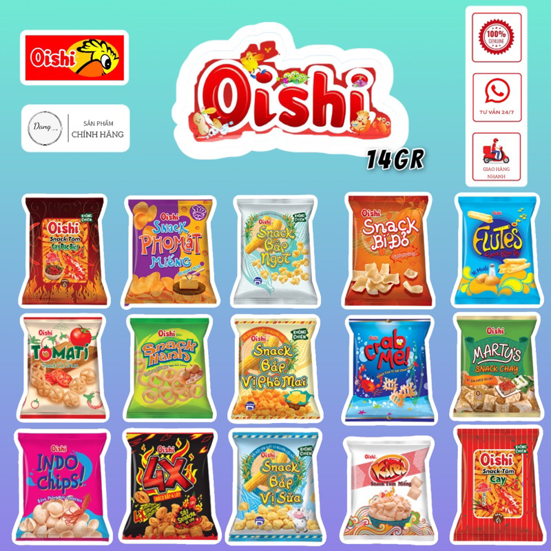 [ Combo 10gói* 12gr ] Snack Oishi 12gr Đủ Các Vị - Có Mix Vị - Cam Kết ...