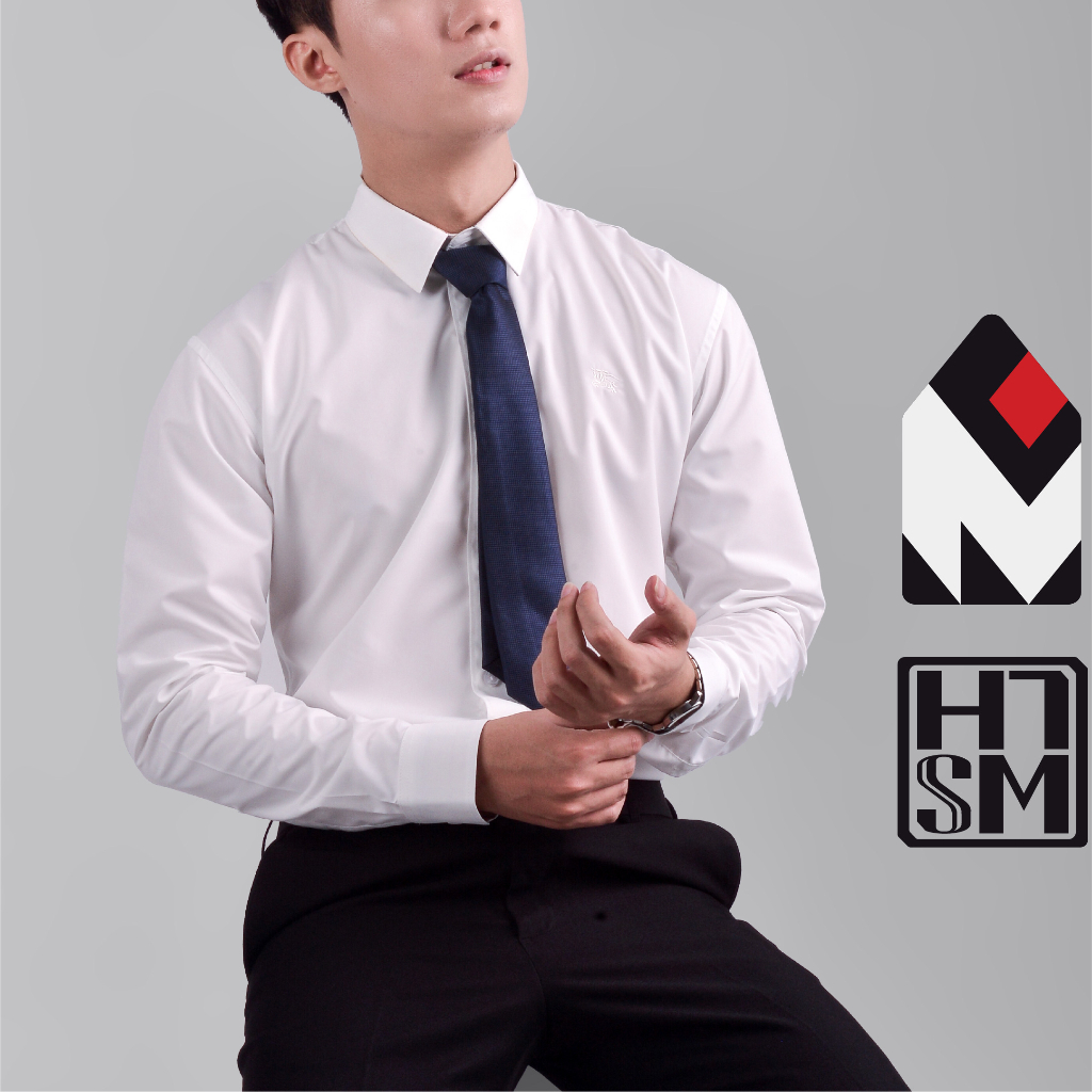 Áo sơ mi nam dài tay HTSM Prime dáng công sở, vải trơn, suôn | Shopee Việt Nam