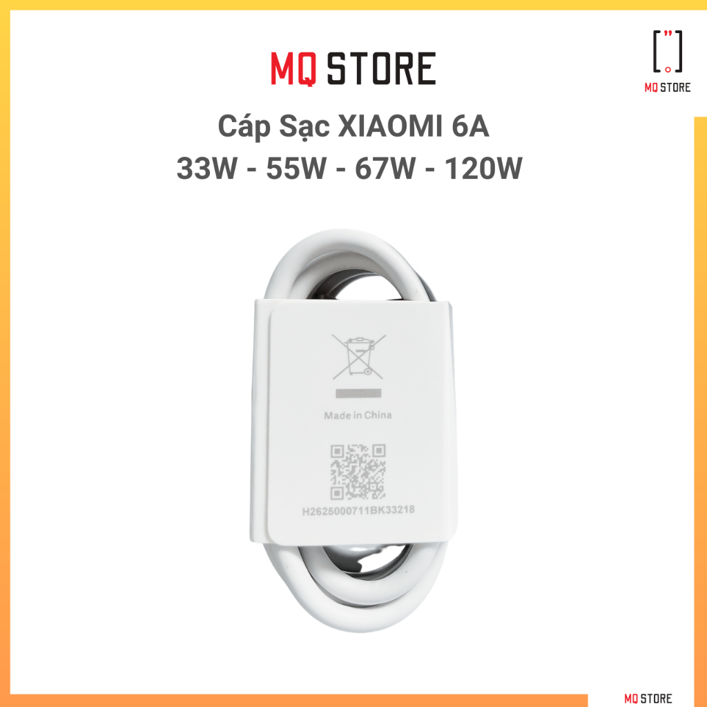 Cáp sạc nhanh Type C, dây sạc nhanh Xiaomi 6A Chính Hãng 33W - 55W - 67W - 120W chuẩn Mi Turbo ...