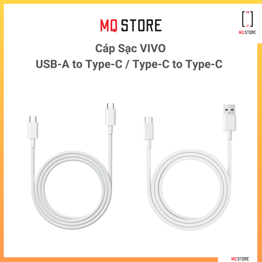 Cáp sạc nhanh, dây sạc nhanh Vivo Type C to Type C 6A, USB-A to Type C Vivo Original 6A Chính ...