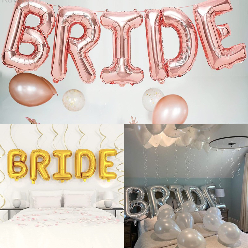 Bóng chữ BRIDE cỡ đại 32" 60cm trang trí tiệc độc thân cô dâu chú rể ...