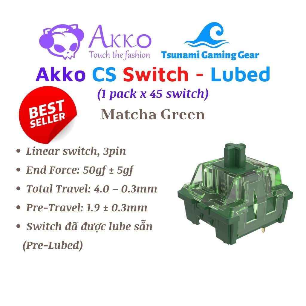 Bộ Switch Akko CS Matcha Green/ Matcha Green (Lubed) (45 switch) - Hàng ...