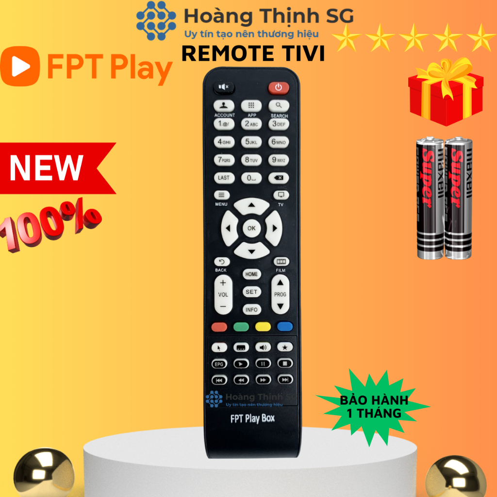 Remote điều khiển đầu FPT Play Box mới, Remote truyền hình FPT, tặng ...