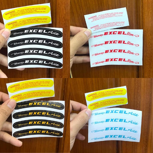 Tem Dán Vành Excel Asia Đủ Màu,Kèm Tem Waring | Shopee Việt Nam