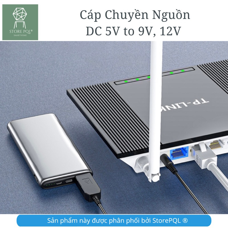 CP25 - Dây Cáp chuyển Usb từ pin dự phòng 5v Sang 9v 12v cho modem ...