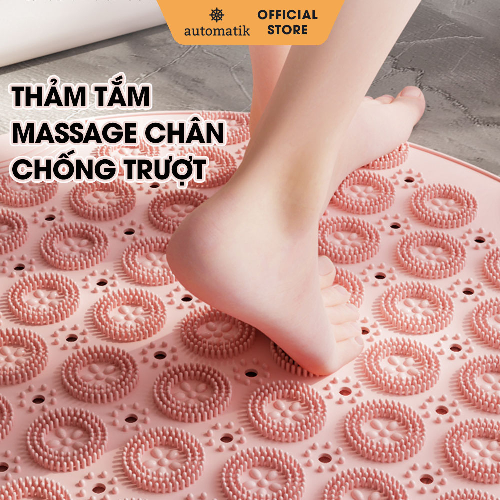 Thảm Chống Trượt Nhà Tắm Tấm Lót Massage Chân Miếng Chà Cọ Lưng Tẩy Da Chết Silicone Dán Tường
