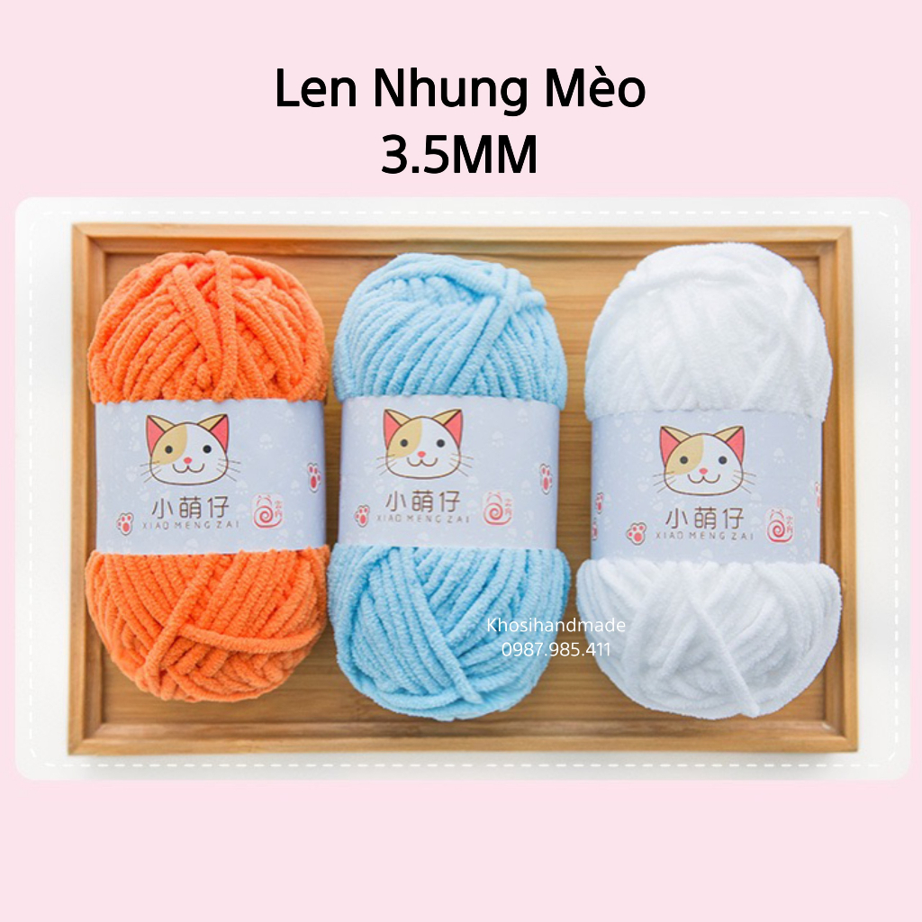 Len Nhung Mèo Sợi To Mềm Mịn Không Rụng Lông 50gr | Shopee Việt Nam