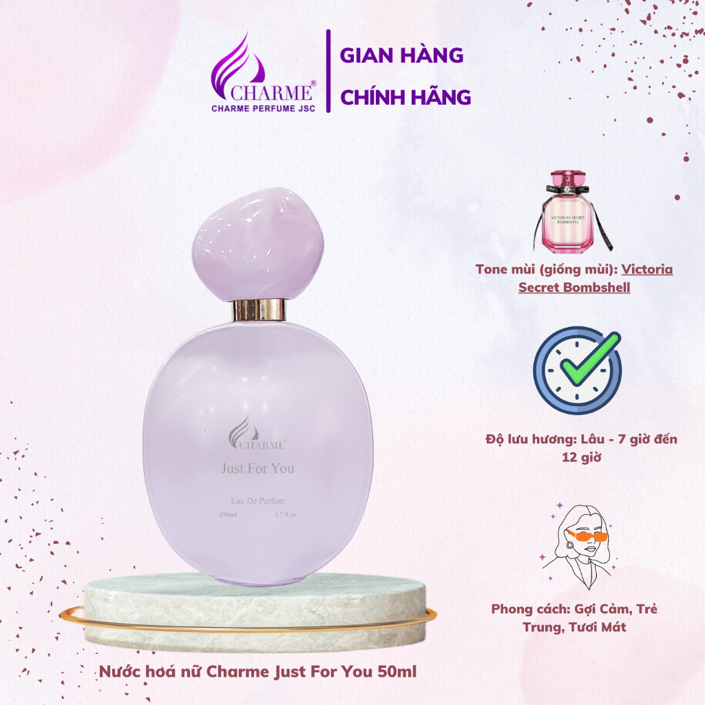 Nước Hoa Nữ Charme Just For You 50ml lãng mạn và tinh nghịch cho nàng thêm tự tin | Shopee Việt Nam