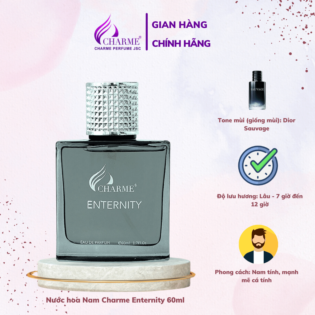 Nước hoa nam Charme Enternity 60ml, lưu hương lâu hương thơm nam tính ...