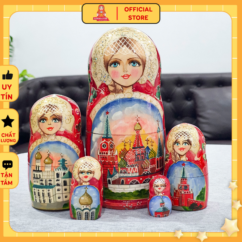 Búp bê Nga Matryoshka B149 bộ 5 con cao 19.5 cm | Shopee Việt Nam