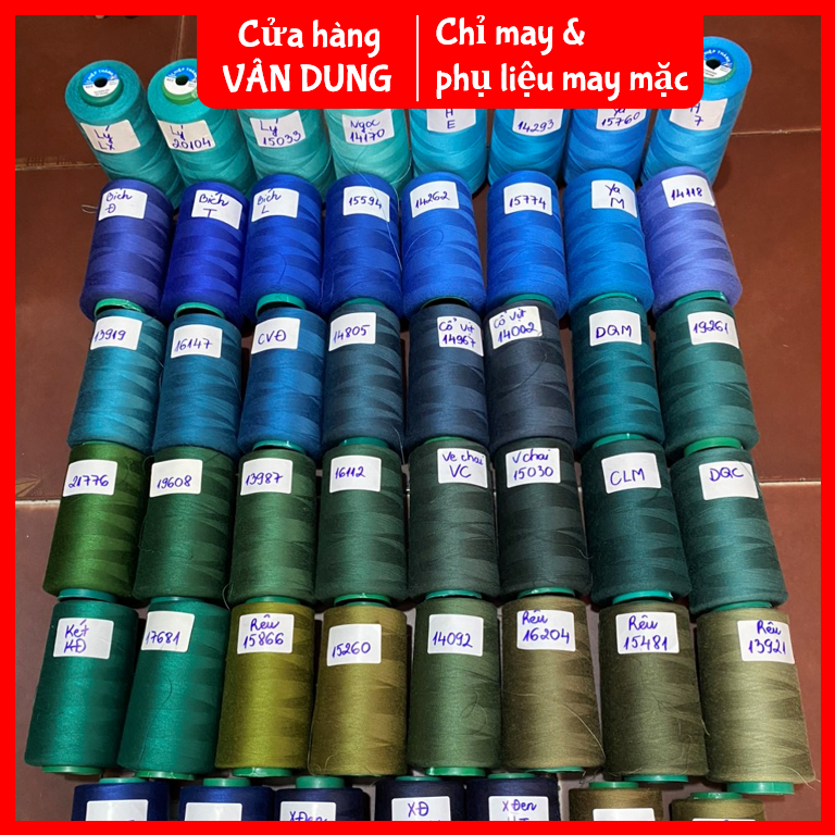 Chỉ may Hiệp Thành 40/2 nhiều màu (xanh bích, rêu..) - chỉ may quần áo ...