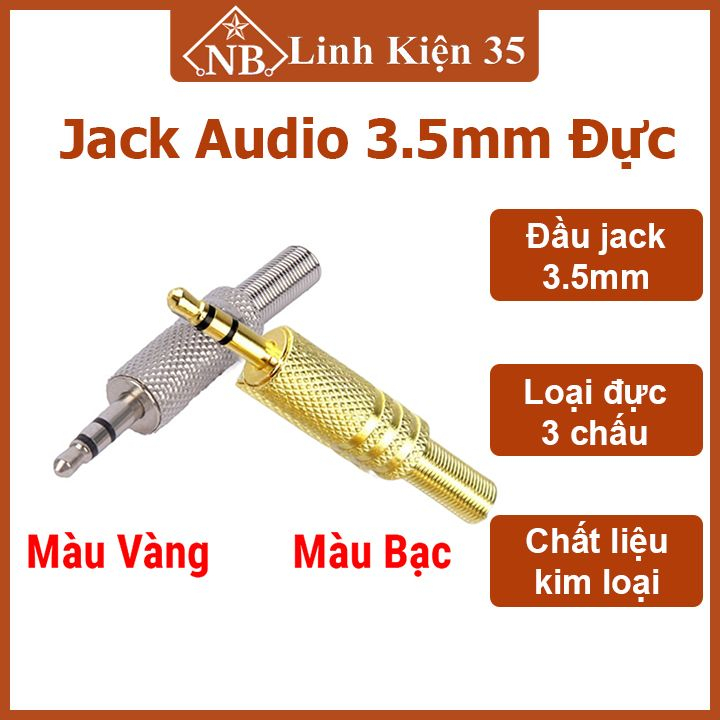Jack audio 3.5mm đực vỏ kim loại mạ vàng / bạc loại tốt | Shopee Việt Nam
