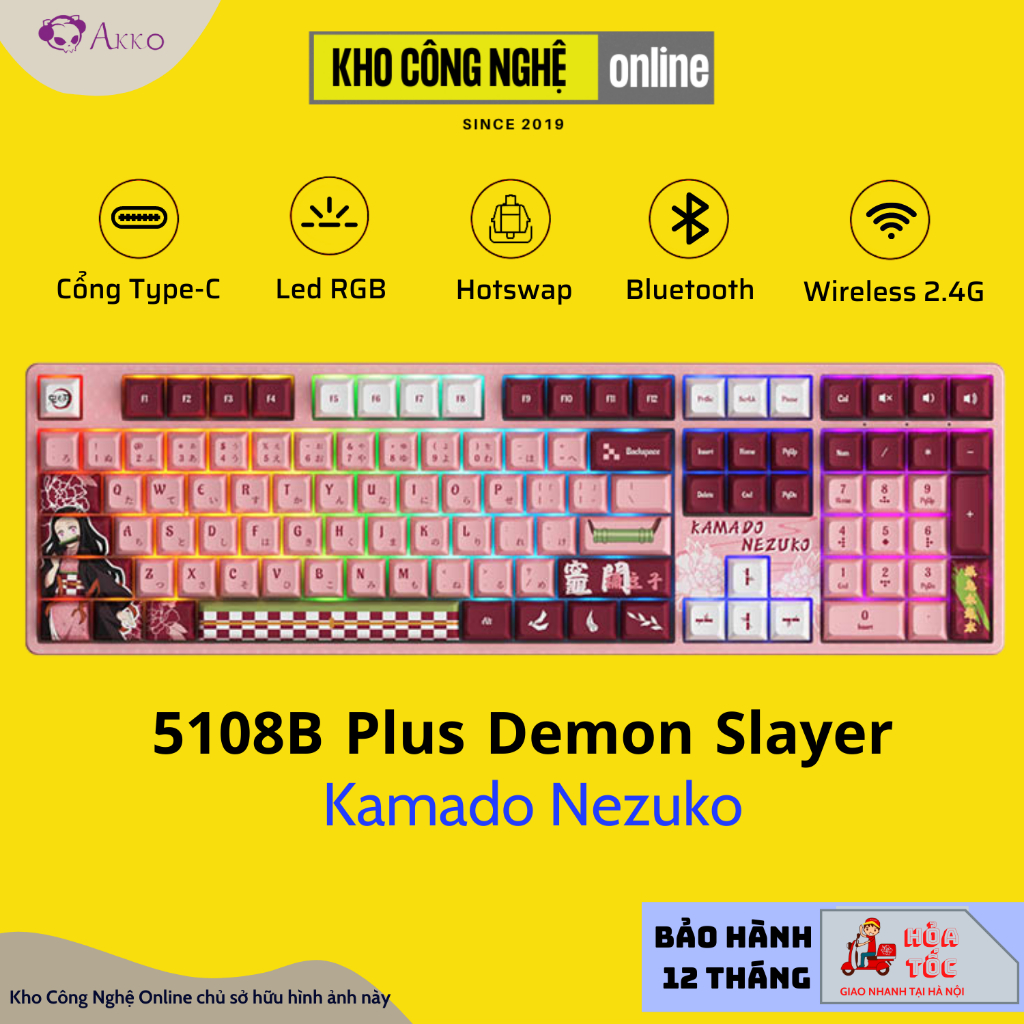 Bàn phím AKKO 5108B Plus Demon Slayer – Kamado Nezuko (Multi-modes ...